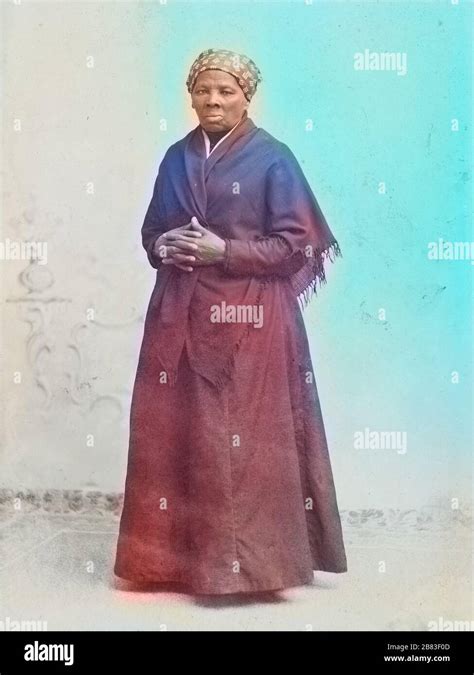 Full Length Portrait Of Activist Harriet Tubman In Shawl With Hands