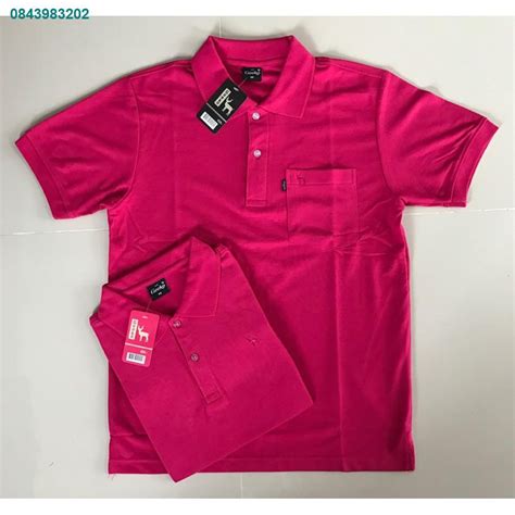 Bhy5878 ☢geeko เสื้อตรากวาง เสื้อโปโล สีบานเย็นเข้ม เบอร์38 Shopee