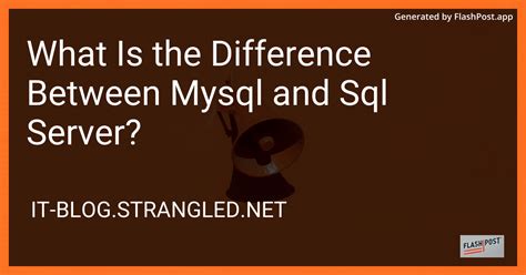 What Is The Difference Between Mysql And Sql Server