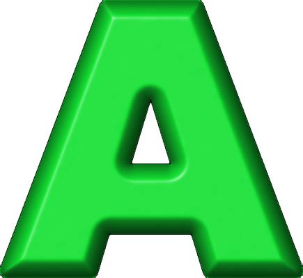 Green Letter A Letter A In Green 435x400 Png Clipart Download