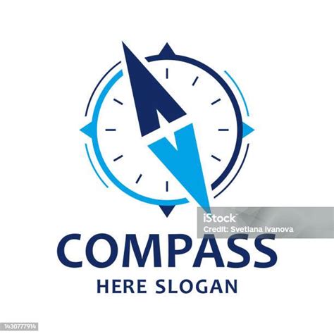 크리에이티브 블루 나침반 기호 컨셉 로고 디자인 템플릿 여행 나침반에 대한 스톡 벡터 아트 및 기타 이미지 나침반 로고