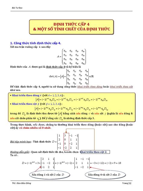 Tính Định Thức Ma Trận Hướng Dẫn Toàn Diện Và Chi Tiết