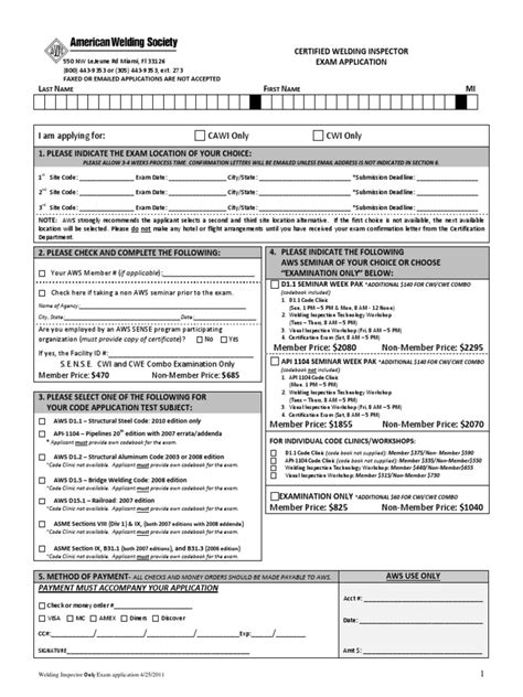 Cwi Exam Application Nondestructive Testing Test Assessment