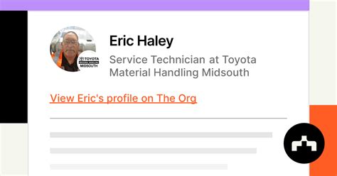 Eric Haley Service Technician At Toyota Material Handling Midsouth The Org
