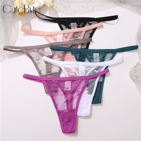 Cute Byte 3pcsset Lace Sexy G String Panties Women Thongs Low Waist