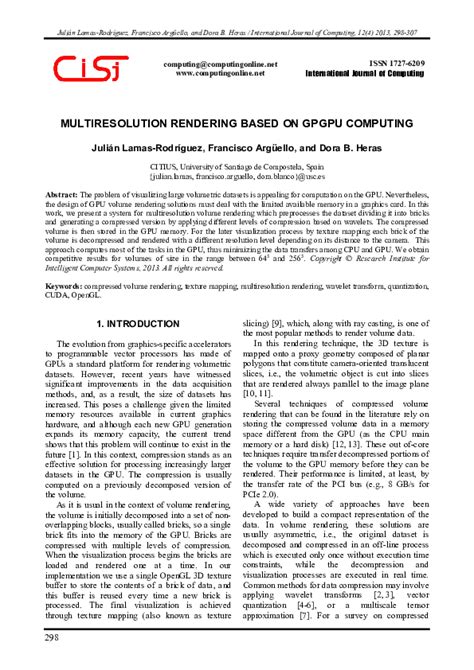 Pdf Multiresolution Rendering Based On Gpgpu Computing