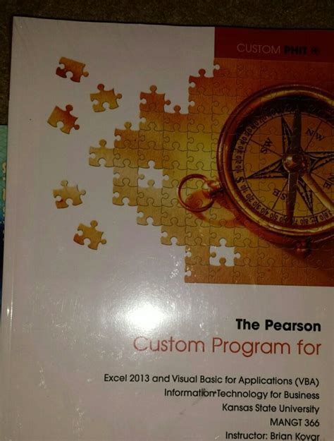The Pearson Custom Program Excel 2013 And Visual Basic For