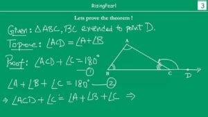 Exterior Angle Equals Sum Of Two Interior Opposite Angles Theorem TraingleWorksheets Com