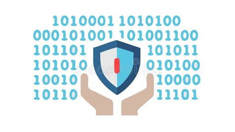 Digital Security And Data Protection Binary Code Shield Icon Vector Design Generative Ai Stock