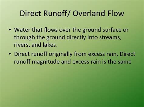 Direct Runoff Interflow Base Flow