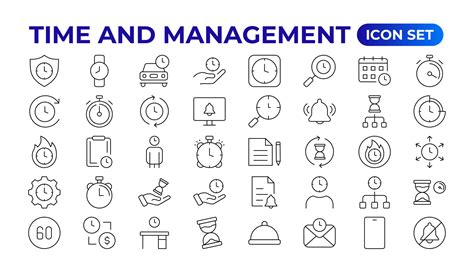 Business And Management Line Icons Set Management Icon Collection