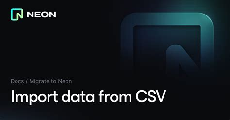 Import Data From Csv Neon Docs