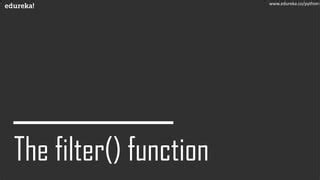 How To Use Map Filter And Reduce Functions In Python Edureka PPT