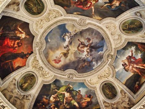 Ceiling Of The Rotunda Of Apollo Louvre Museum Paris France Editorial Photography Image Of