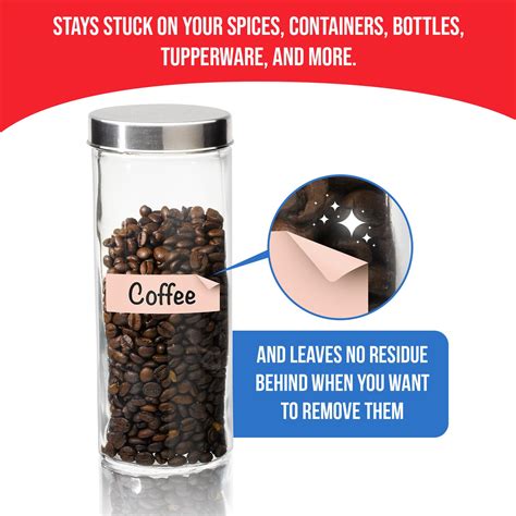 Mess Reusable Food Container Labels Erasable Removable Dry Erase Labels For