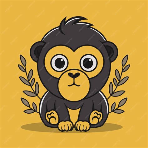 Premium Vector Chibi Monkey Cute Character Logo Design