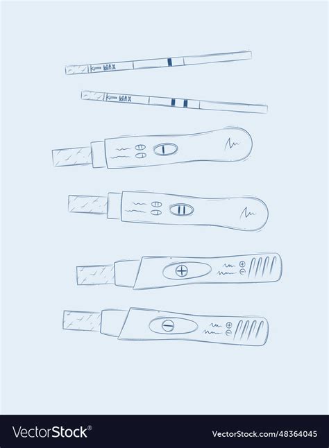 Pregnancy Or Ovulation Tests Composition Drawing Vector Image