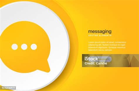 3d 고립 된 벡터 요소 최소한의 현대 메시지 채팅 말하기 대화 채팅 아이콘 엠블럼 기호 배너 개념 3d 노란색 메시징 채팅