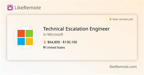 📩 Technical Escalation Engineer At 🏢 Microsoft Salary 💰64800 130100 📍remote Job In 🇺🇸
