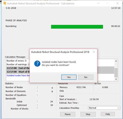 solved isolated nodes have been found dead live load analysis