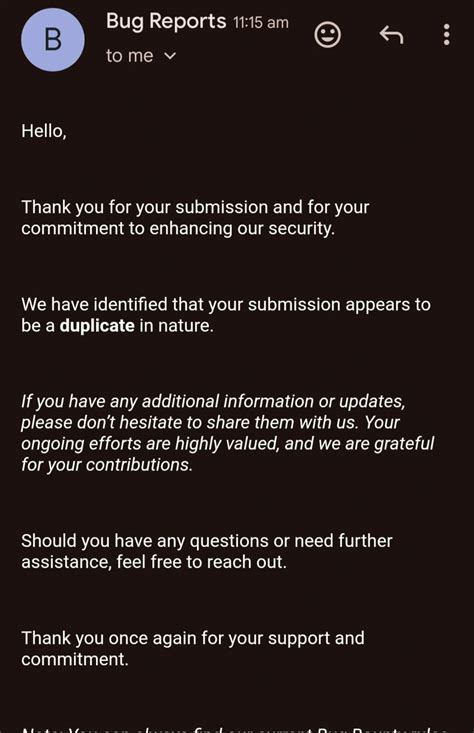 Divya Chaudhari On Linkedin Duplicate H Bug Bounty Report Reward