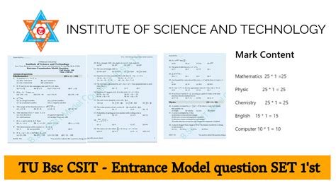 Bsc Csit Entrance Model Question Set 1st