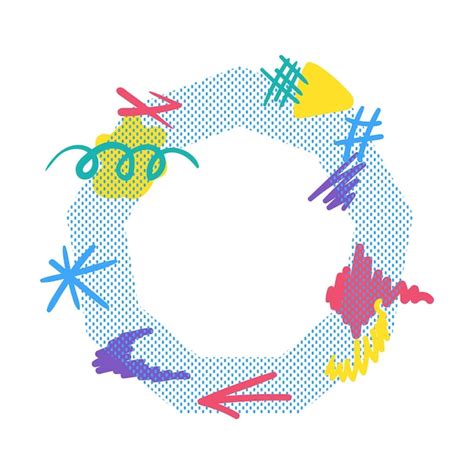 Premium Vector Doodle Geometric Doted Polygon Frame Template