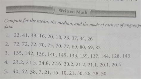 Compute For The Mean The Median And The Studyx