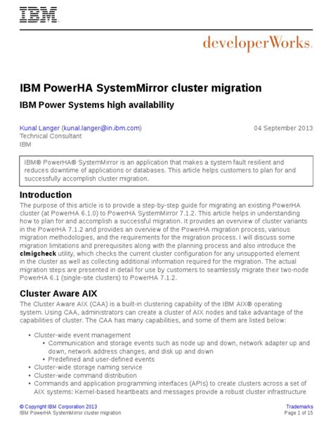 au aix powerha cluster migration pdf pdf computer cluster multicast