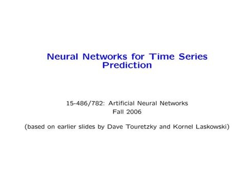 Slidesneural Networks For Time Series Prediction Ppt