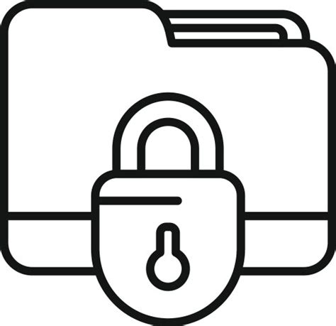 Web Folder Icon Outline Computer Interface Vector Image