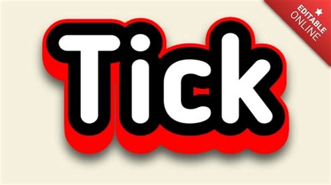 Tick Red Black 3d Text Effect Generator
