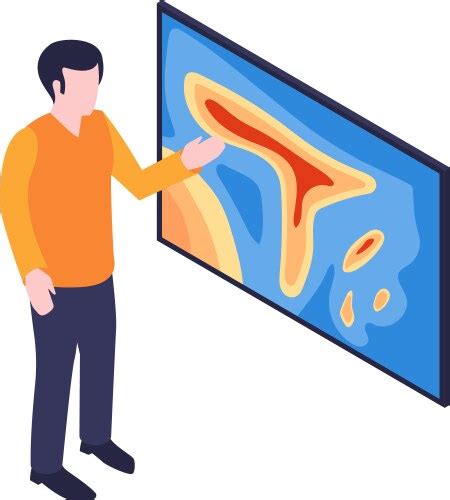 Male Weather Forecaster Showing Precipitation Vector Image