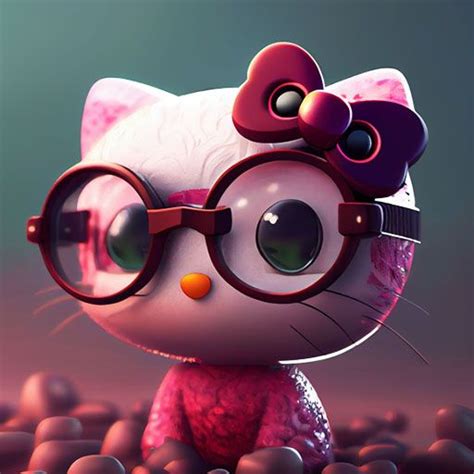Nerd Hello Kitty Face Wallpaper