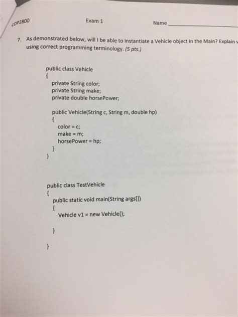 Solved As Demonstrated Below Will I Be Able To Instantiate
