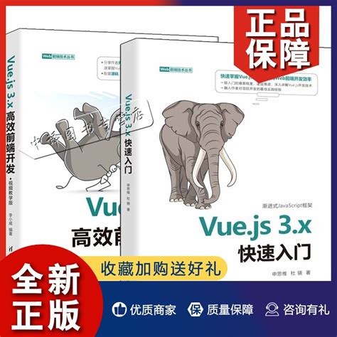 正版2册vue js 3 x快速入门 vue js 3 x高效前端开发 web前端开发 vue js 3 x企业应用快速开发技术网页制作工具