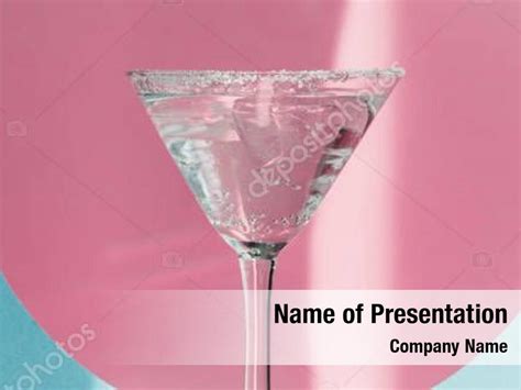 Martini Gin Tonic Glass Pink Powerpoint Template Martini Gin Tonic