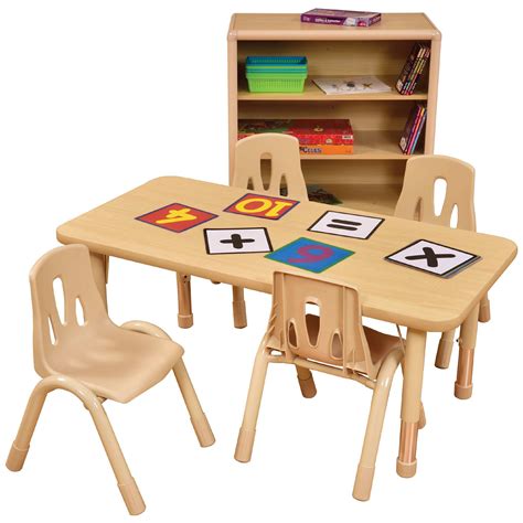 Elegant Rectangular Height Adjustable Classroom Tables