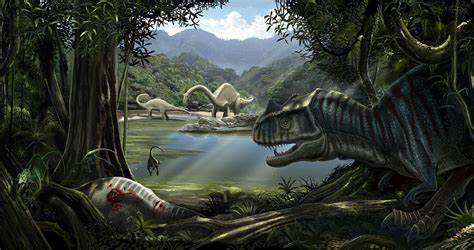 Barionyx Vs Hypsilophodon In Prehistoric Age Allosaurus Wallpaper