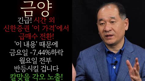 🔵 금양 긴급 시간 외 신한증권 급매수 전환 주가 괴리율 콘탱고 발생 월요일 이 내용으로 급반등 시킬 겁니다 포지션 변경 이 가격 필수 대응 금양목표가