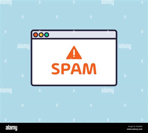 Spam Email Envelope Warning Window Appear On Website Browser Logo Design Receive Notification