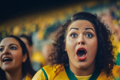 Premium Ai Image Brazilian Female Football Soccer Fans In A World Cup