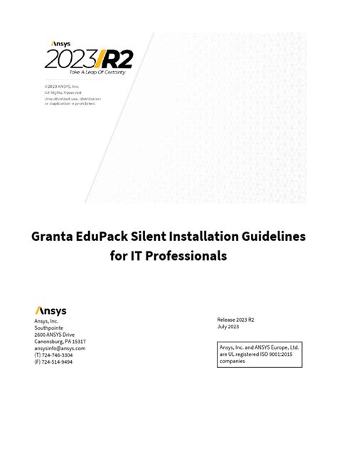 Granta Edupack Silent Installation Guidelines For It Professionals Pdf Trademark