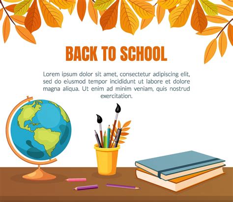 Back To School Banner Template With Space For Text And School Supplies
