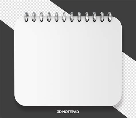 Premium Psd Isolated Notepad 3d Render