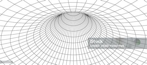 와이어프레임 추상 터널 3d 터널 그리드 미래 3d 포털 네트워크 사이버 기술 벡터 그림입니다 블랙홀에 대한 스톡 벡터 아트 및 기타 이미지 Istock