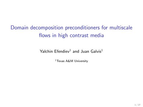 Pdf Domain Decomposition Preconditioners For Multiscale Flows In High Contrast Media
