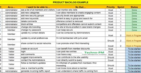 Download Product Backlog Template And Understand What Each Column In The Template Means For