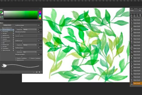 براش برگ و گل برای فتوشاپ براش آبرنگ گلدار رنگی براش فتوشاپ