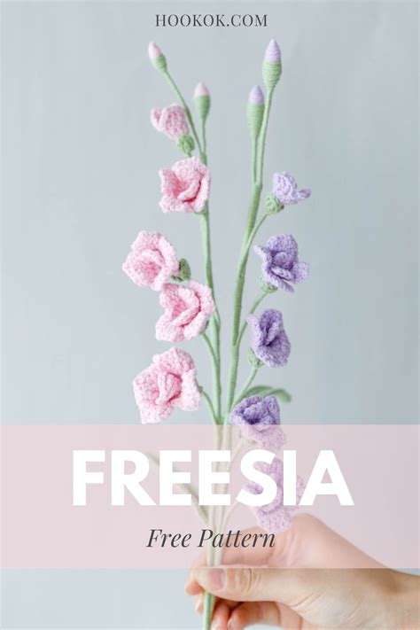 Crochet Freesia Flower Free Pattern Hookok